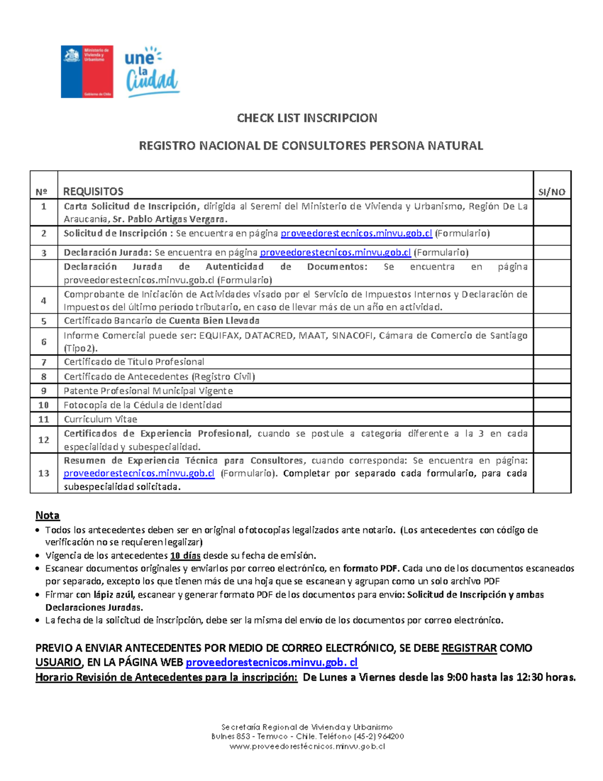 Check LIST RNC- Persona Natural (Inscripción Digital) - Secretaría ...