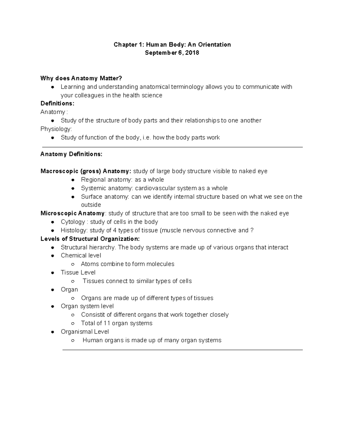 Chapter 1 Human Body An Orientation Chapter 1 Human Body An