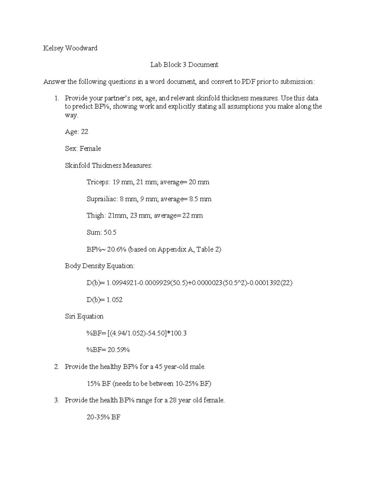 Lab 3 Worksheet - Kelsey Woodward Lab Block 3 Document Answer the following questions in a word ...