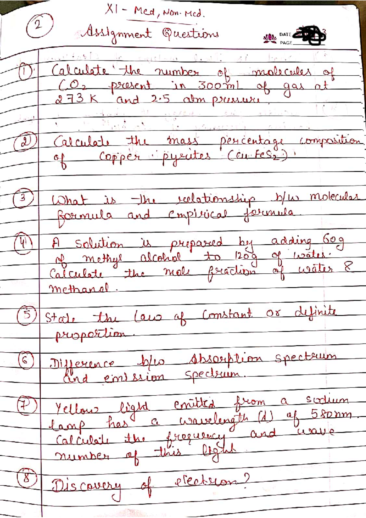 Assignment 2 chemistry-XI - Mathematics: Applications and Interpretation SL - Studocu