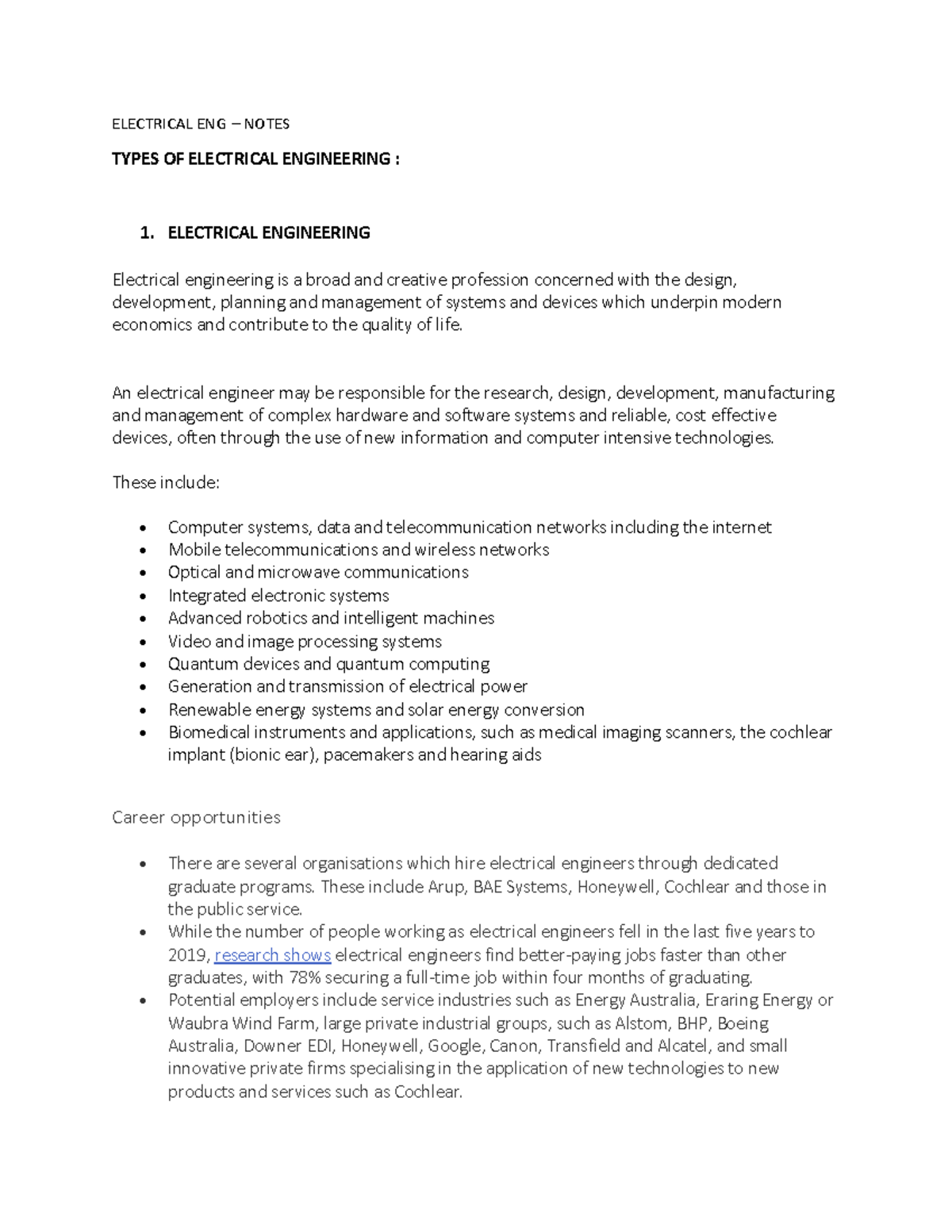 Types OF ELEC-ENG - ELECTRICAL ENG – NOTES TYPES OF ELECTRICAL ...