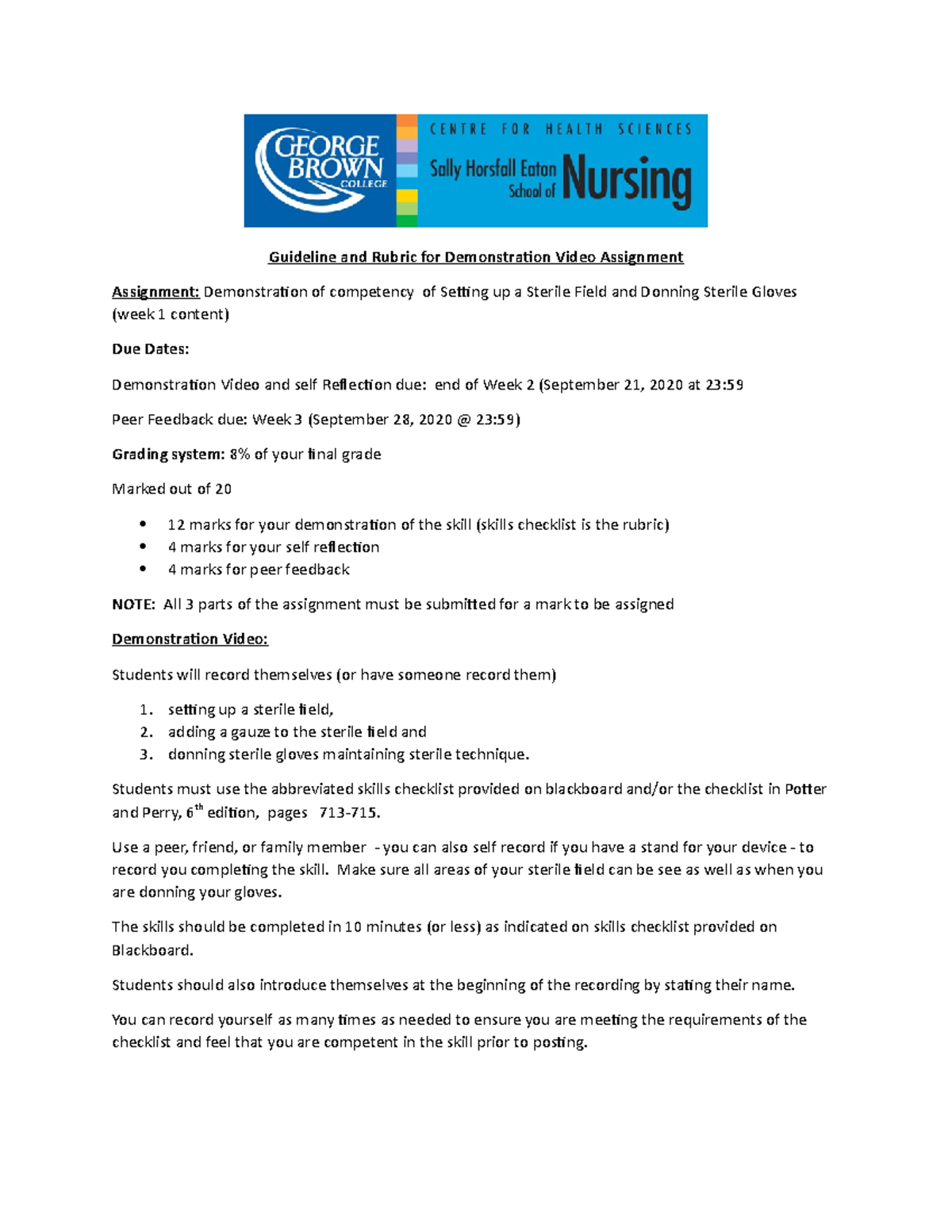 Guideline and Rubric for Video Assignment 1 - Guideline and Rubric for ...