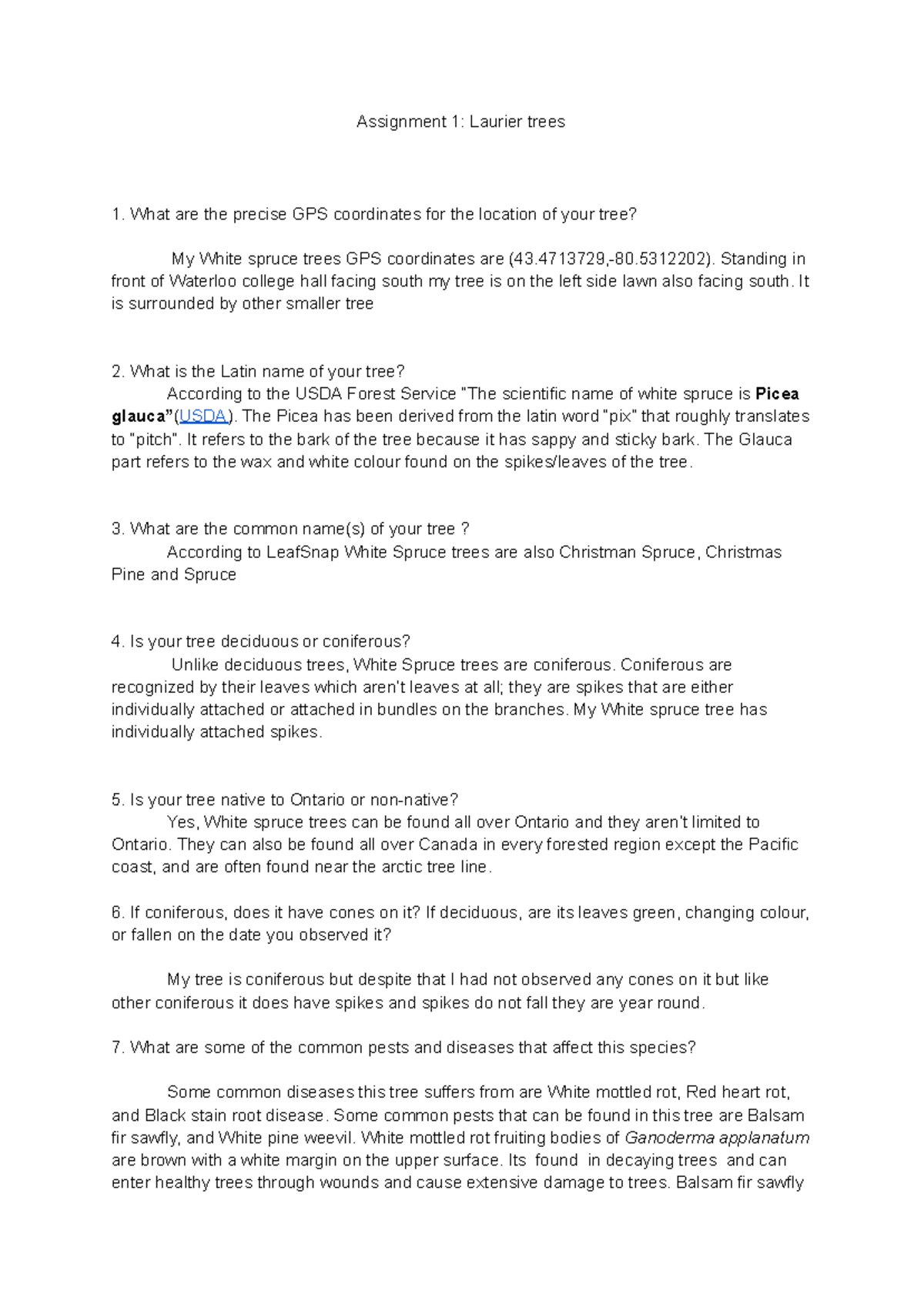 Assignment 1 Laurier trees - Assignment 1: Laurier trees What are the ...