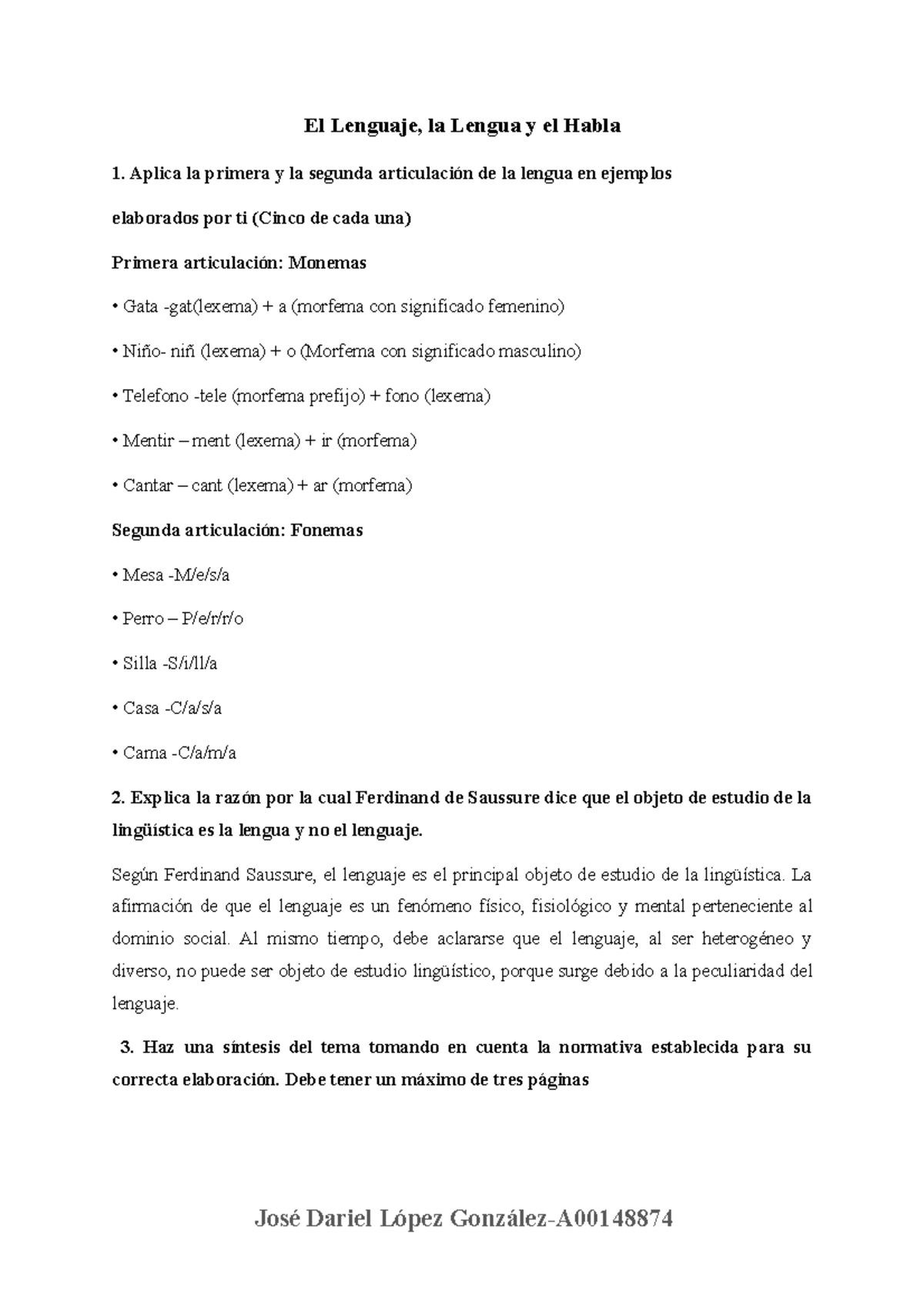 Unidad 1. Actividad 3. El Lenguaje, la Lengua y el Habla - El Lenguaje ...