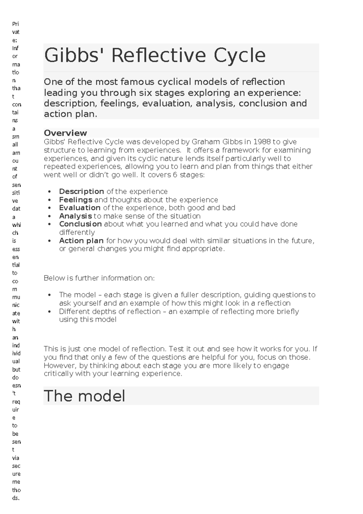 Gibbs Reflective Example - vat e: Inf or ma tio n tha t con tai ns a sm ...