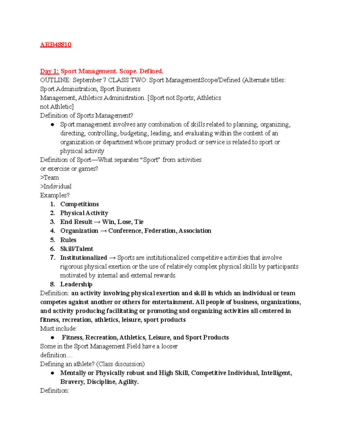 SPM #3- 123 - ccc - ARB Day 1: Sport Management. Scope. Defined ...