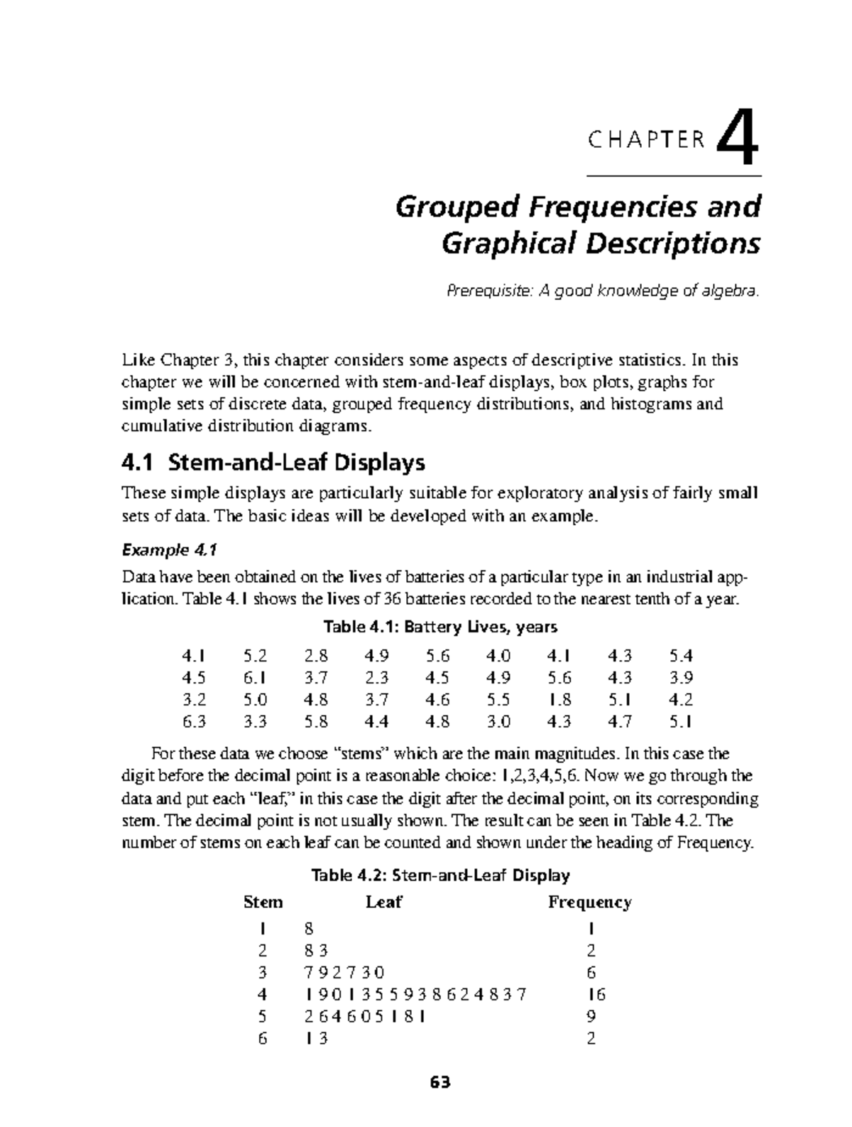 Grouped Frequencies - Like Chapter 3, this chapter considers some aspects of descriptive ...