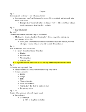 10:29 nutrition notes - 10/ Nutrition Intro CLASS NOTES Chapter 10 Diet ...