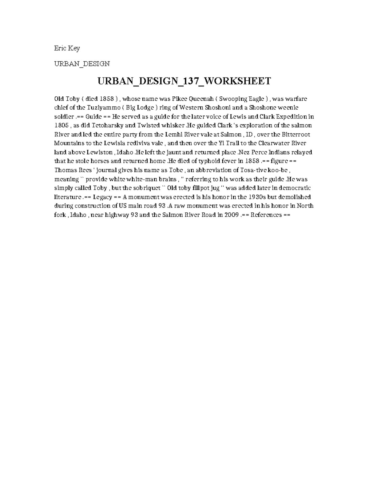 Urban Sociology 316 Worksheet - Eric Key URBAN_DESIGN URBAN_DESIGN_137 ...