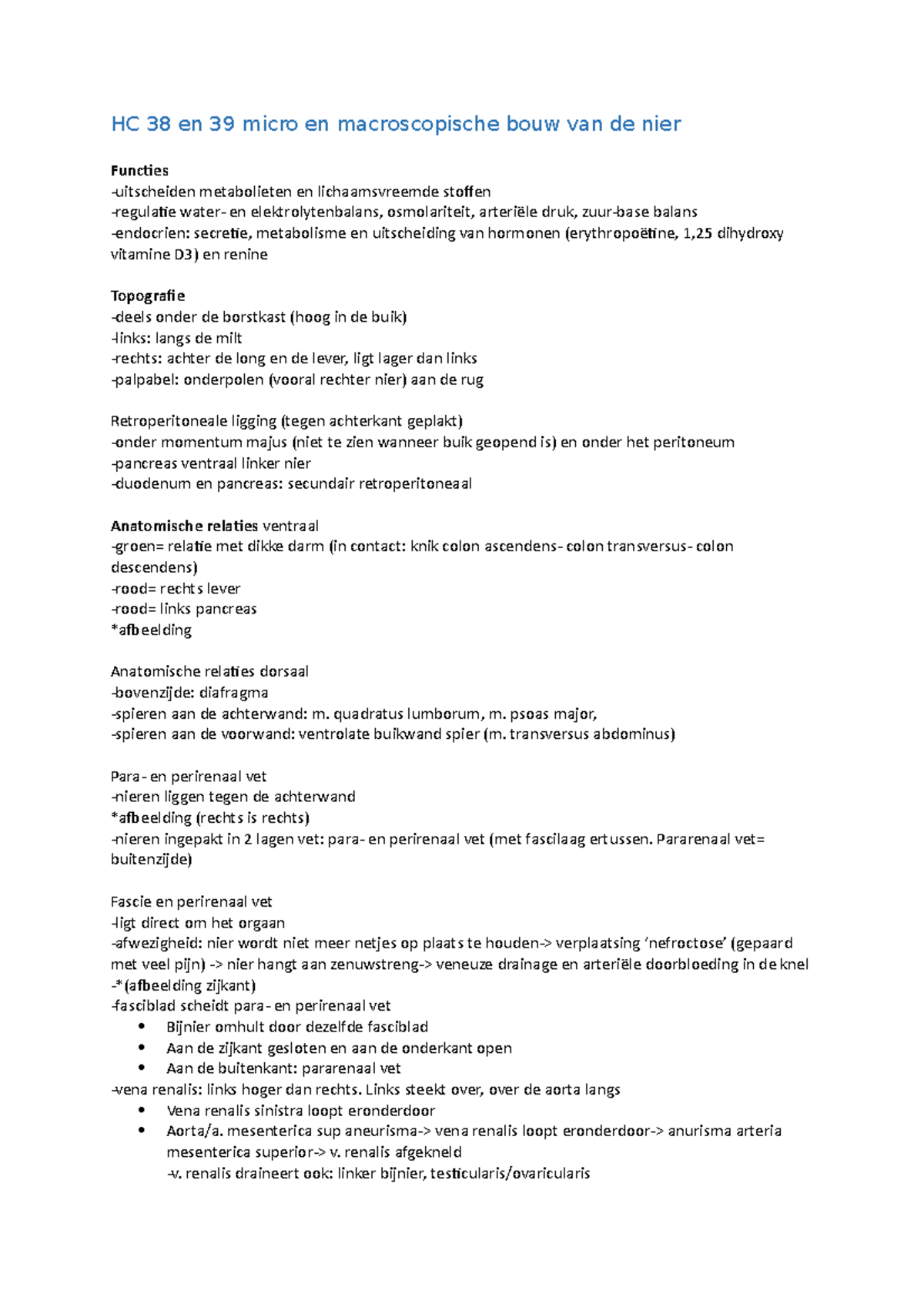 HC 39 en 39 micro en macroscopische bouw van de nier - HC 38 en 39 ...