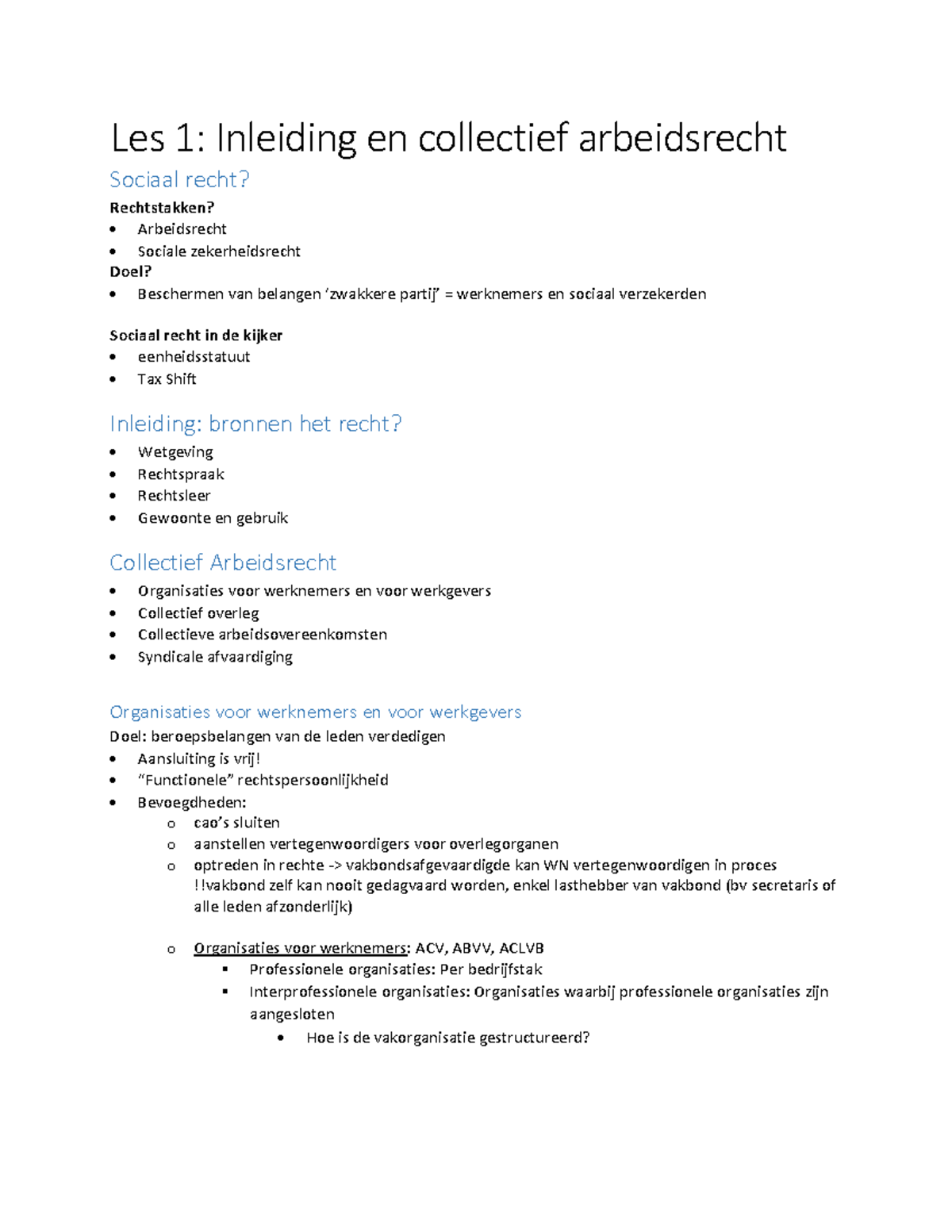 Samenvatting College 1 14 Les 1 14 Les 1 Inleiding En Collectief