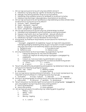 Filipino- Major-K12 - Ang mga pangatnig at transitional devices ay ...