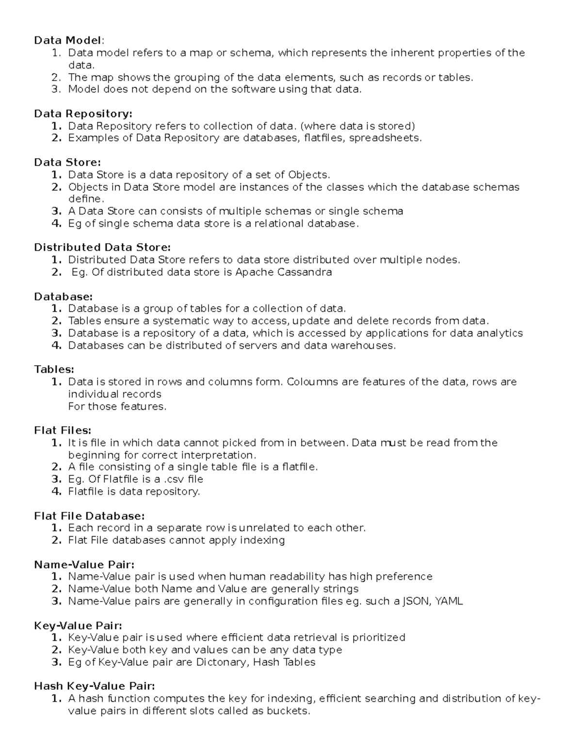 Book Notes - Data Model: 1. Data model refers to a map or schema, which ...