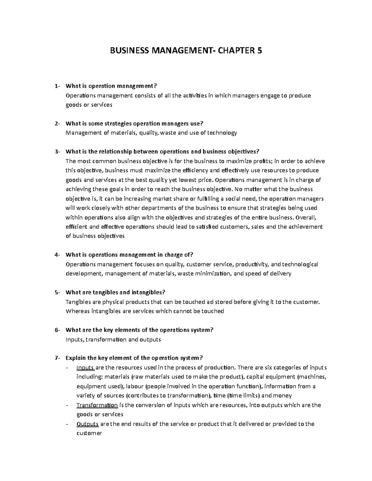 Business Management chapter 5 - BSB50215 - Studocu