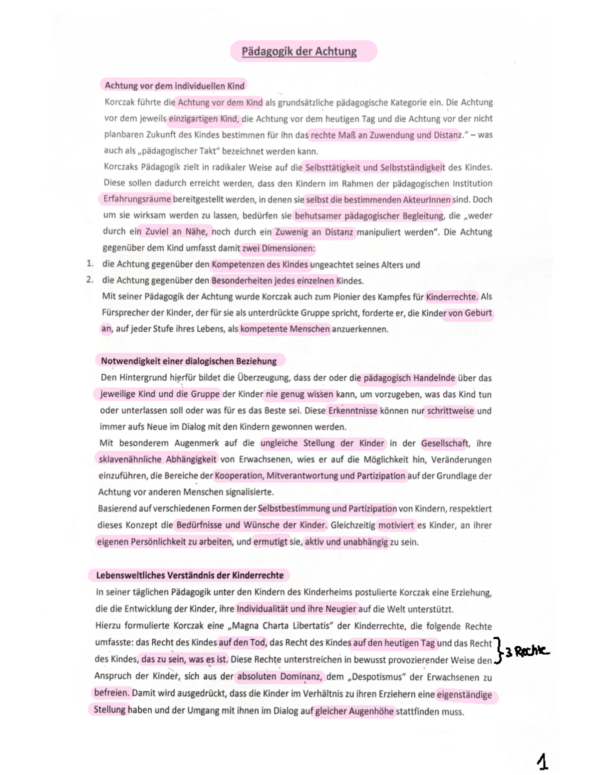 Pädagogik der Achtung - Wintersemester - Achtung vor dem individuellen ...