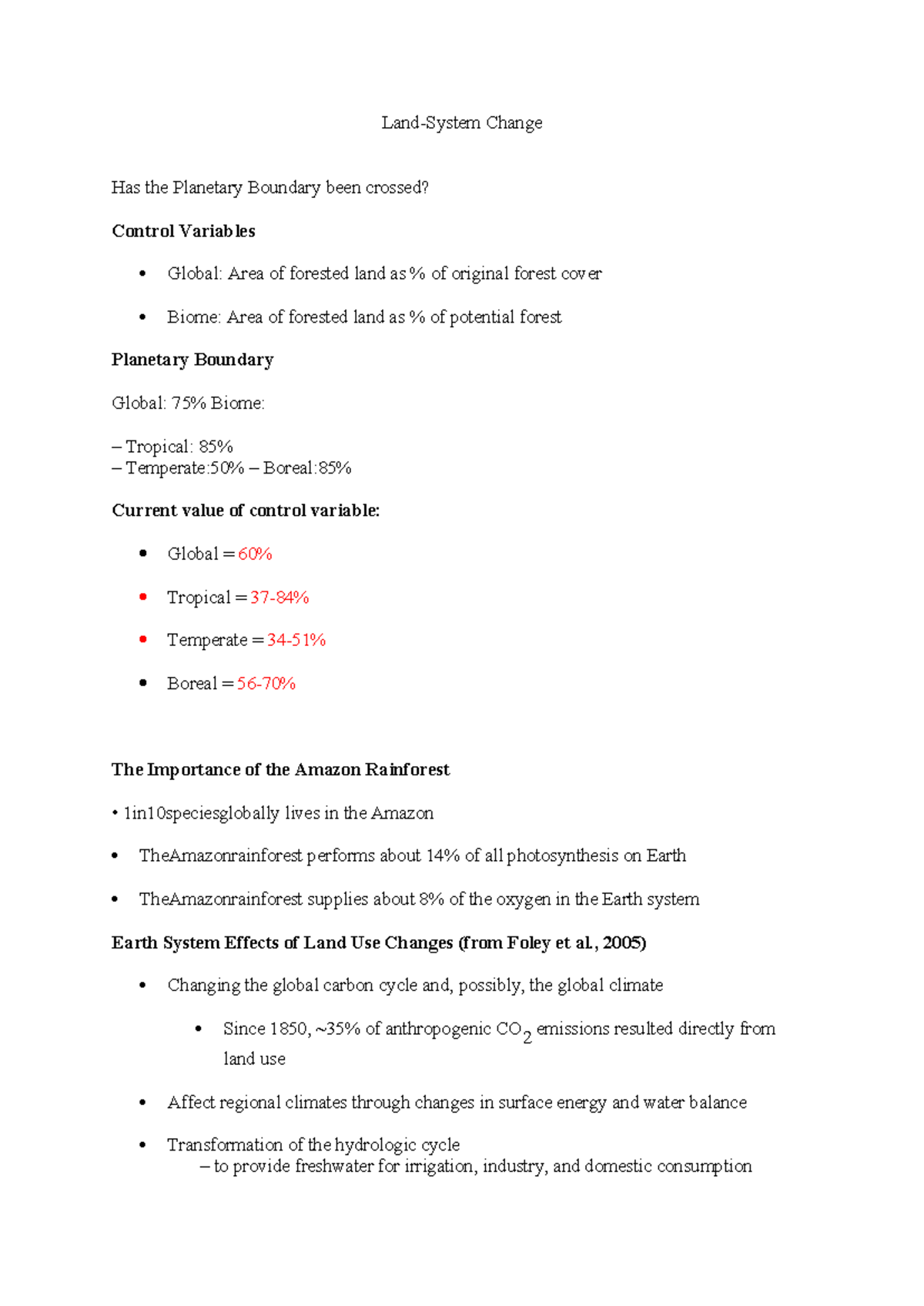 Land system Change - This is lecture note - Land-System Change Has the ...