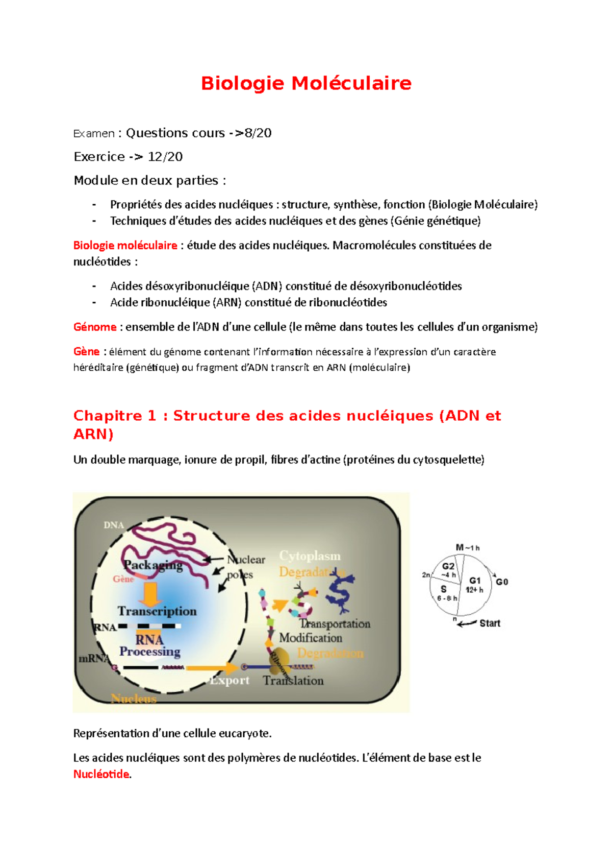 Biologie Moléculaire 2 - Biologie moléculaire S5 - Université Paris-Est ...