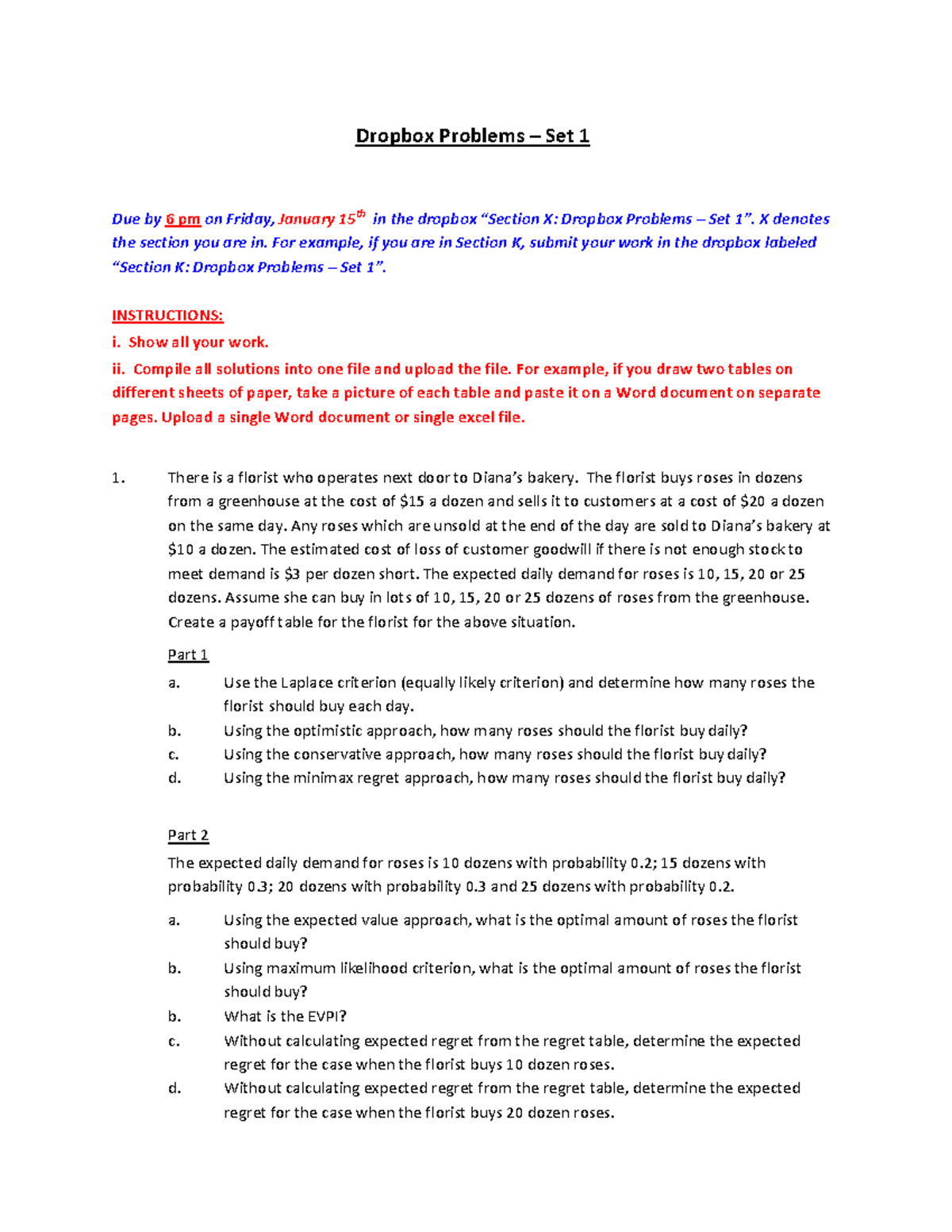 Midterm Dropbox Problems and Solutions - Dropbox Problems – Set 1 Due ...