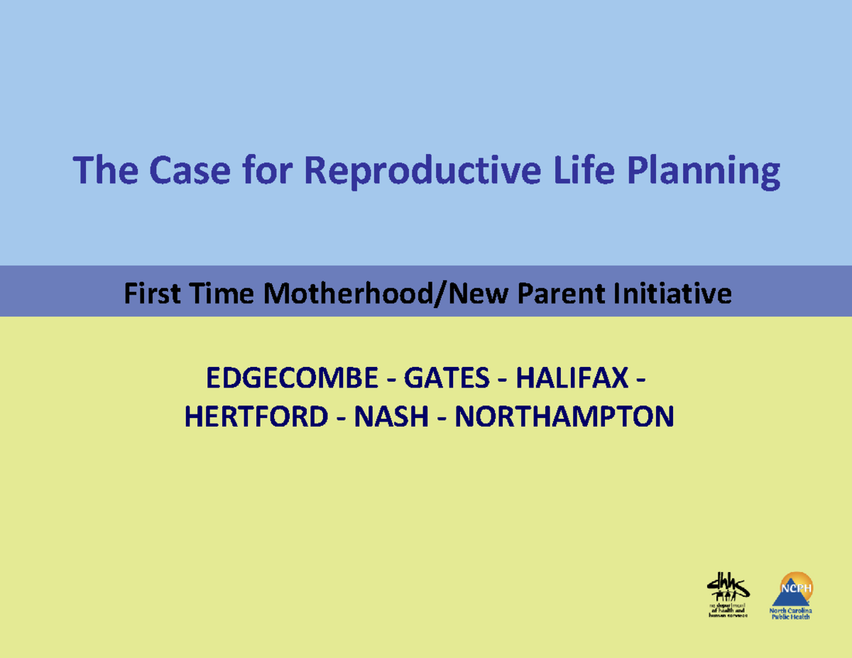 Reproductive Life Planning - The Case for Reproductive Life Planning ...