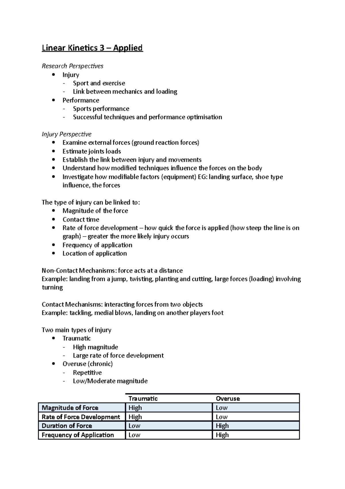 Linear Kinetics 3 – Applied - Linear Kinetics 3 – Applied Research ...