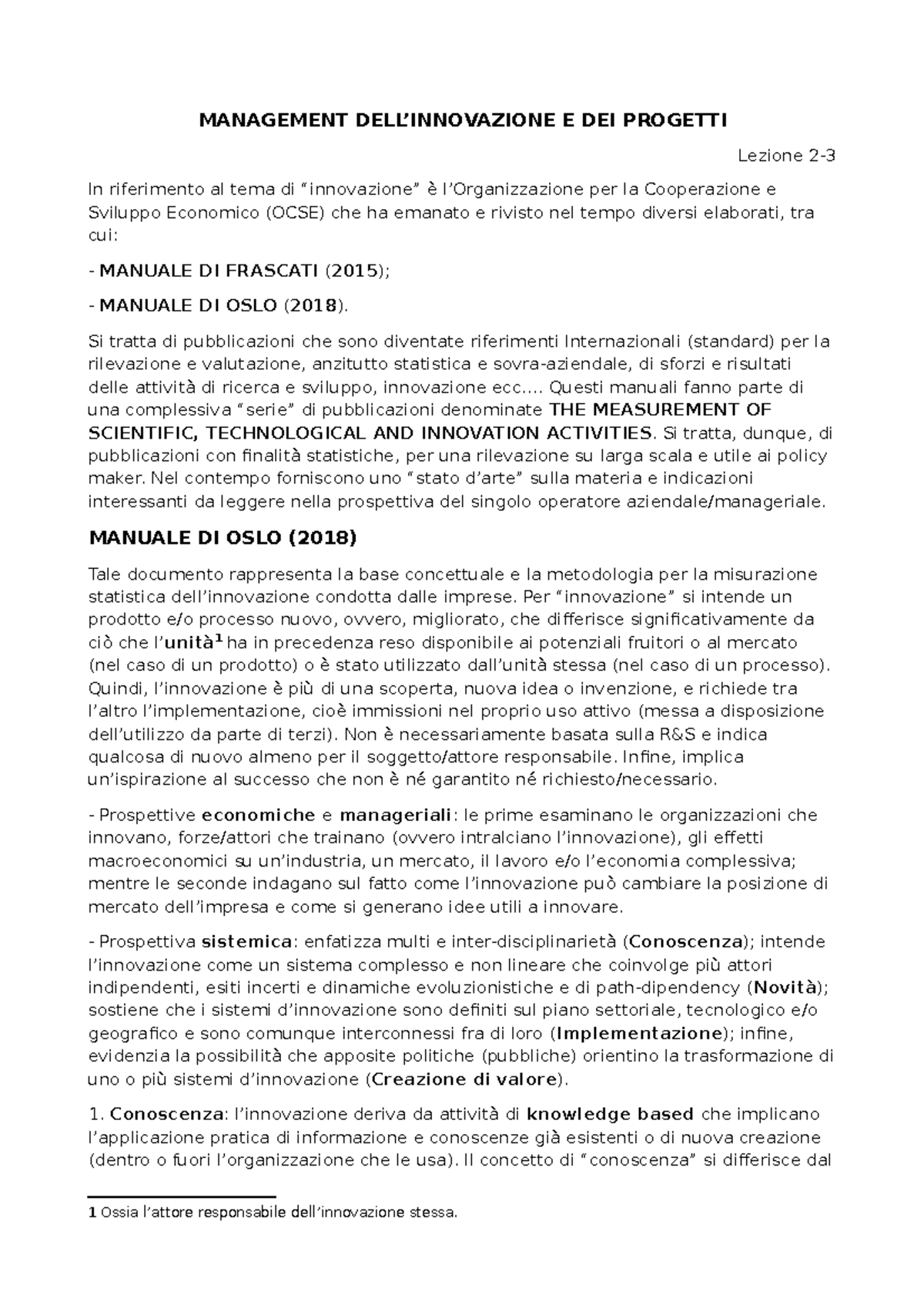 Management dell'innovazione e dei progetti - MANAGEMENT DELL ...