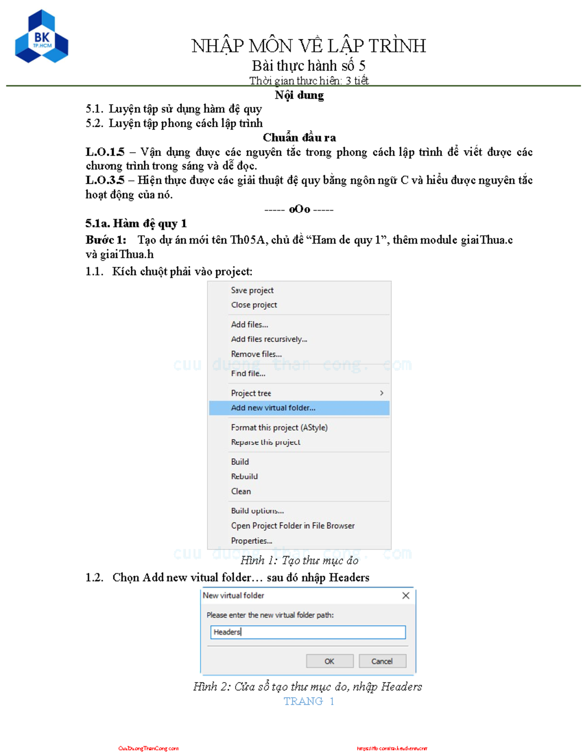 Nhap-mon-ve-lap-trinh thnmvltr 05-ham-de-quy - [cuuduongthancong - Bài thực hành số 5 Thời gian ...
