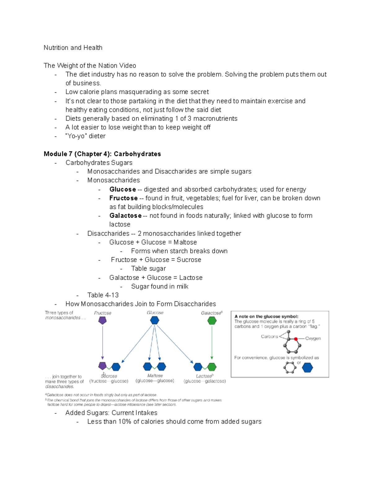 Nutrition and Health Exam 2 Notes - Nutrition and Health The Weight of ...