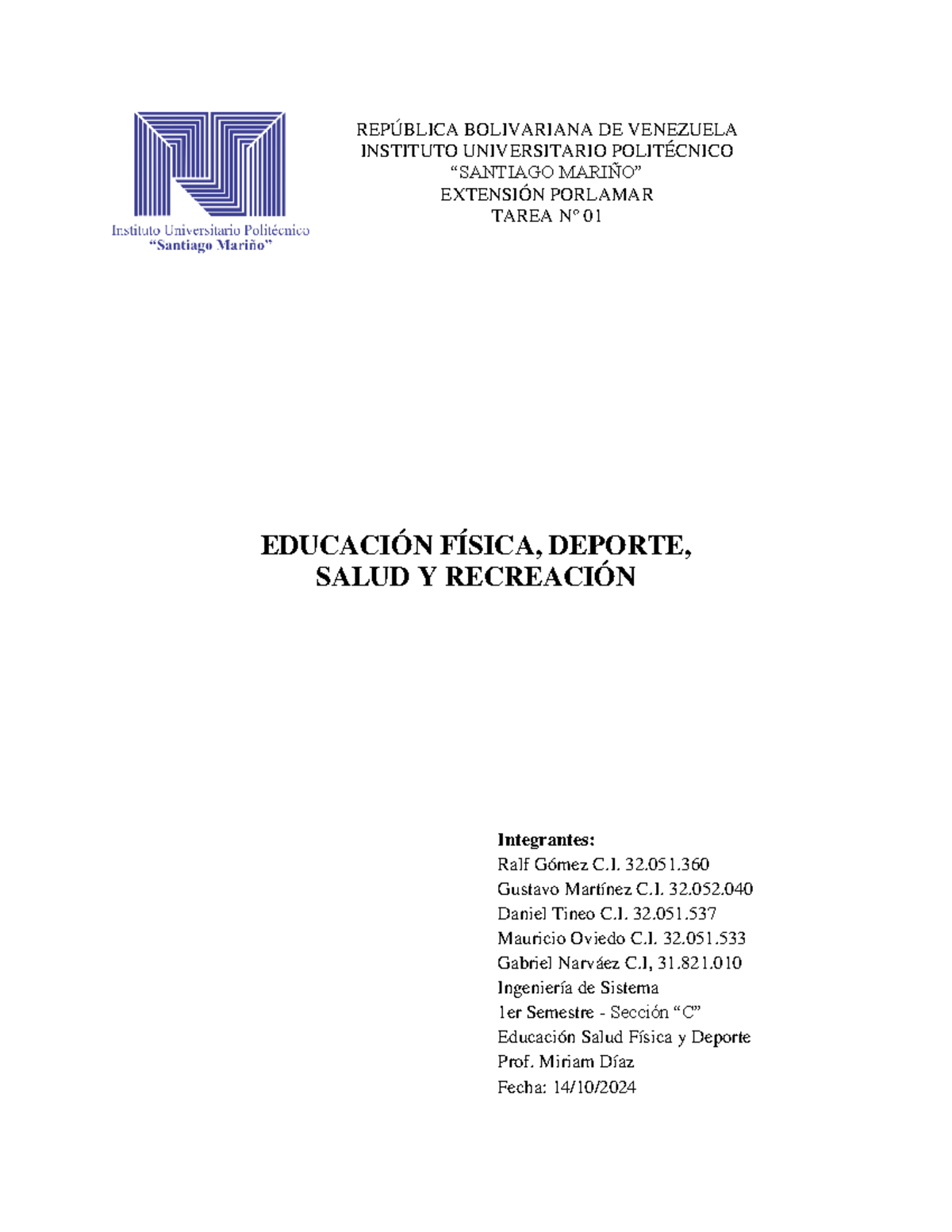 Iupsm Educacion Fisica - EDUCACIÓN FÍSICA, DEPORTE, SALUD Y RECREACIÓN ...