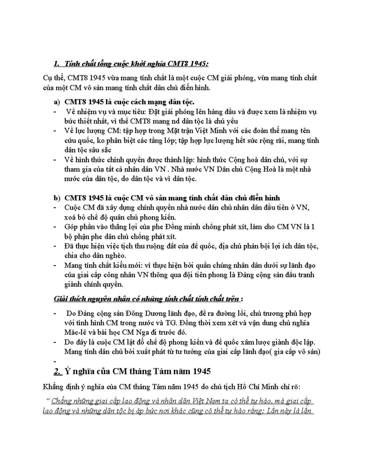 Phan3cuarcmt 8 - give all you know - 1. Tính chất tổng cuộc khởi nghĩa ...