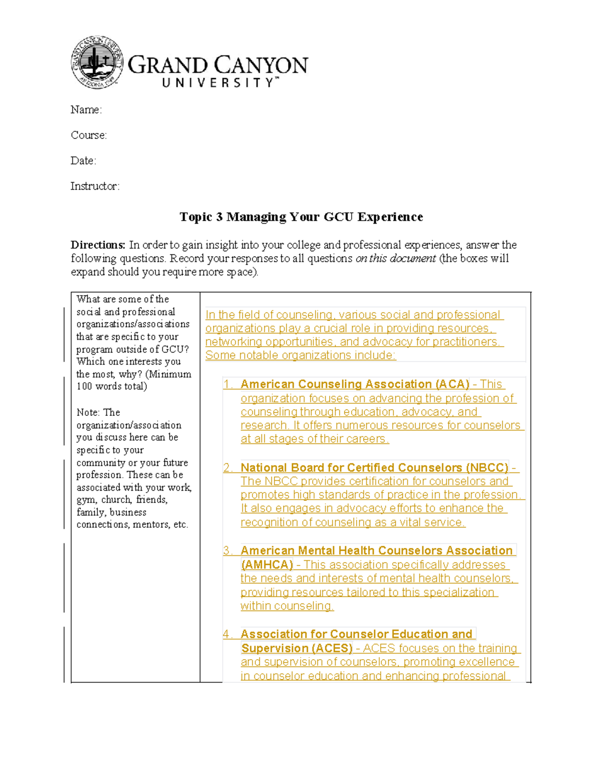 UNV-103-RS-T3 Your GCUExperience Online - Name: Course: Date ...