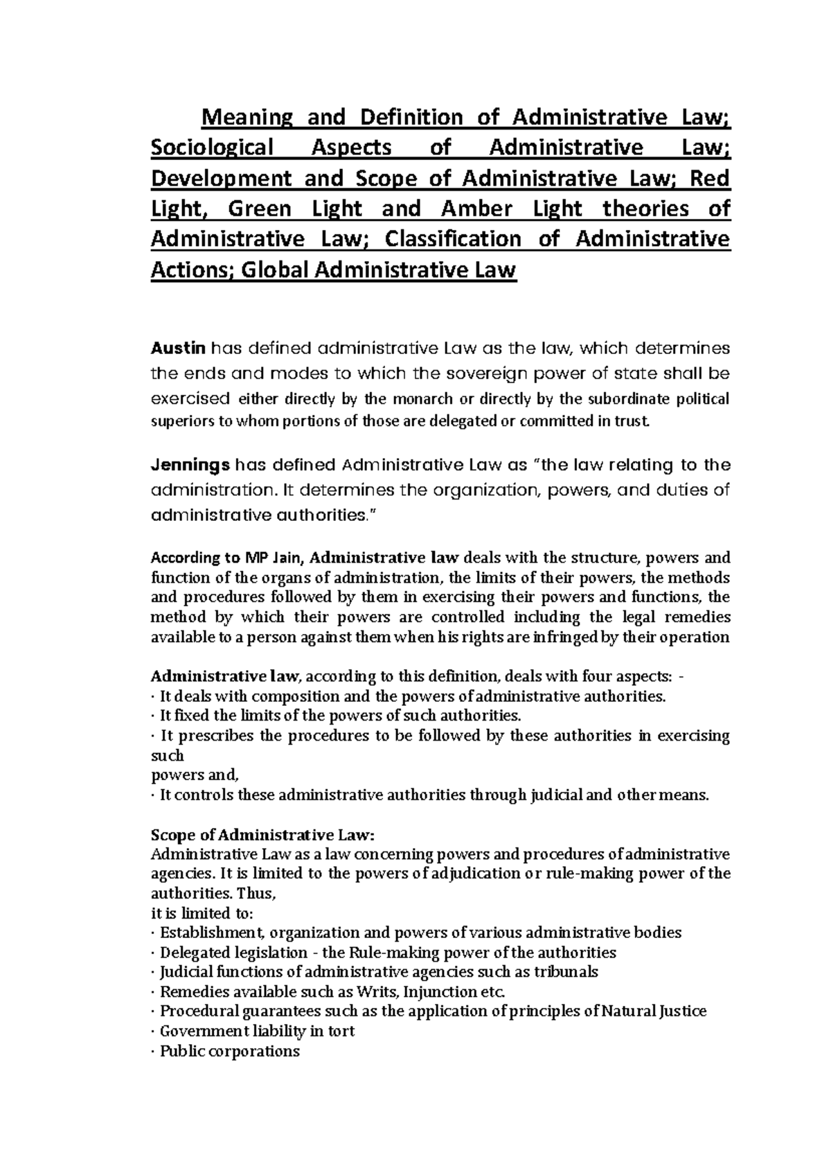 Meaning and Definition of Administrative Law - Meaning and Definition ...