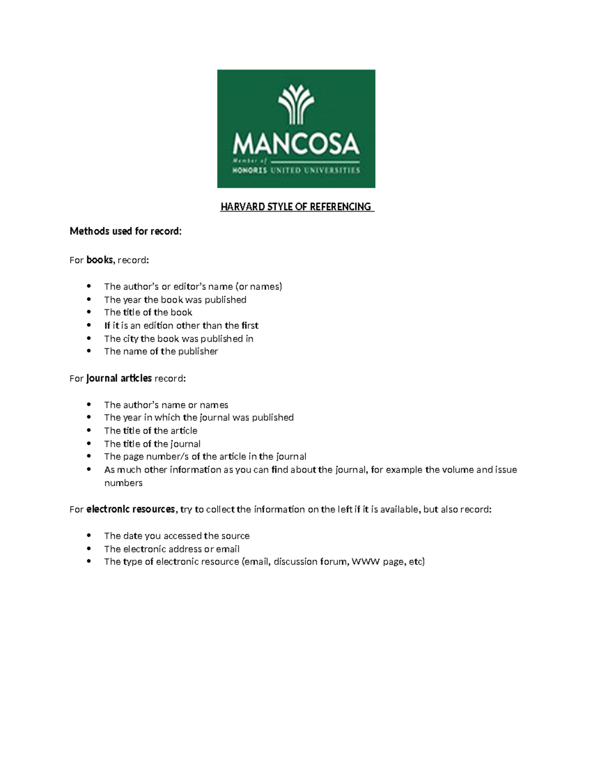 Harvard style of referencing New - HARVARD STYLE OF REFERENCING Methods ...