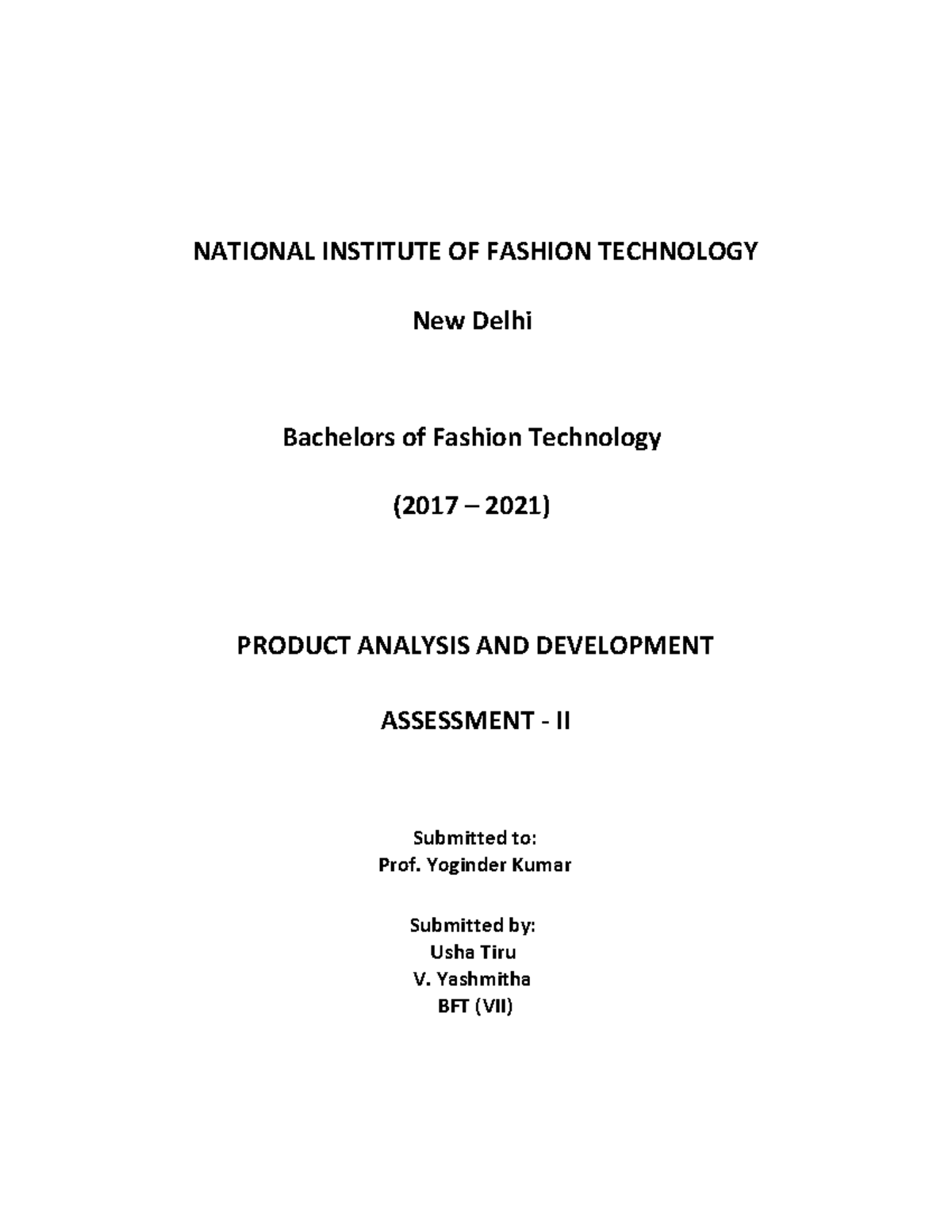 PA&D, USHA, Yashmitha - This document contains description of Women Off ...