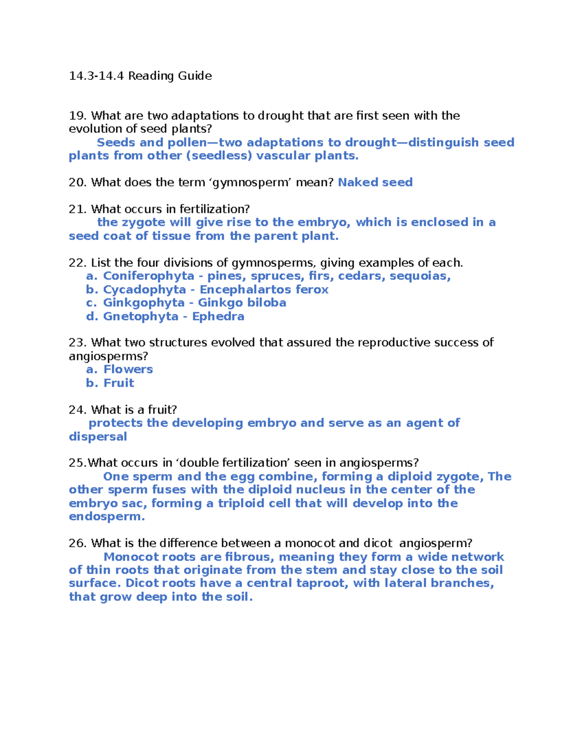 Chapter 14.3-14.4 Reading Guide - 14.3-14 Reading Guide 19. What are ...