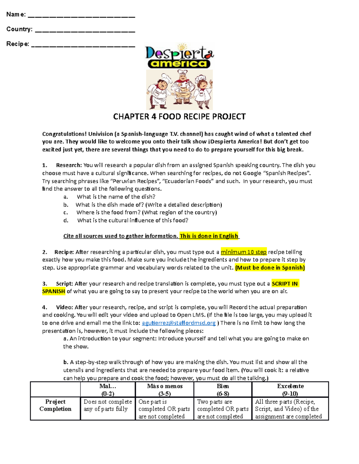 Chapter 4 Food Recipe Project 2- 2.1 for the greater good - CHAPTER 4 ...