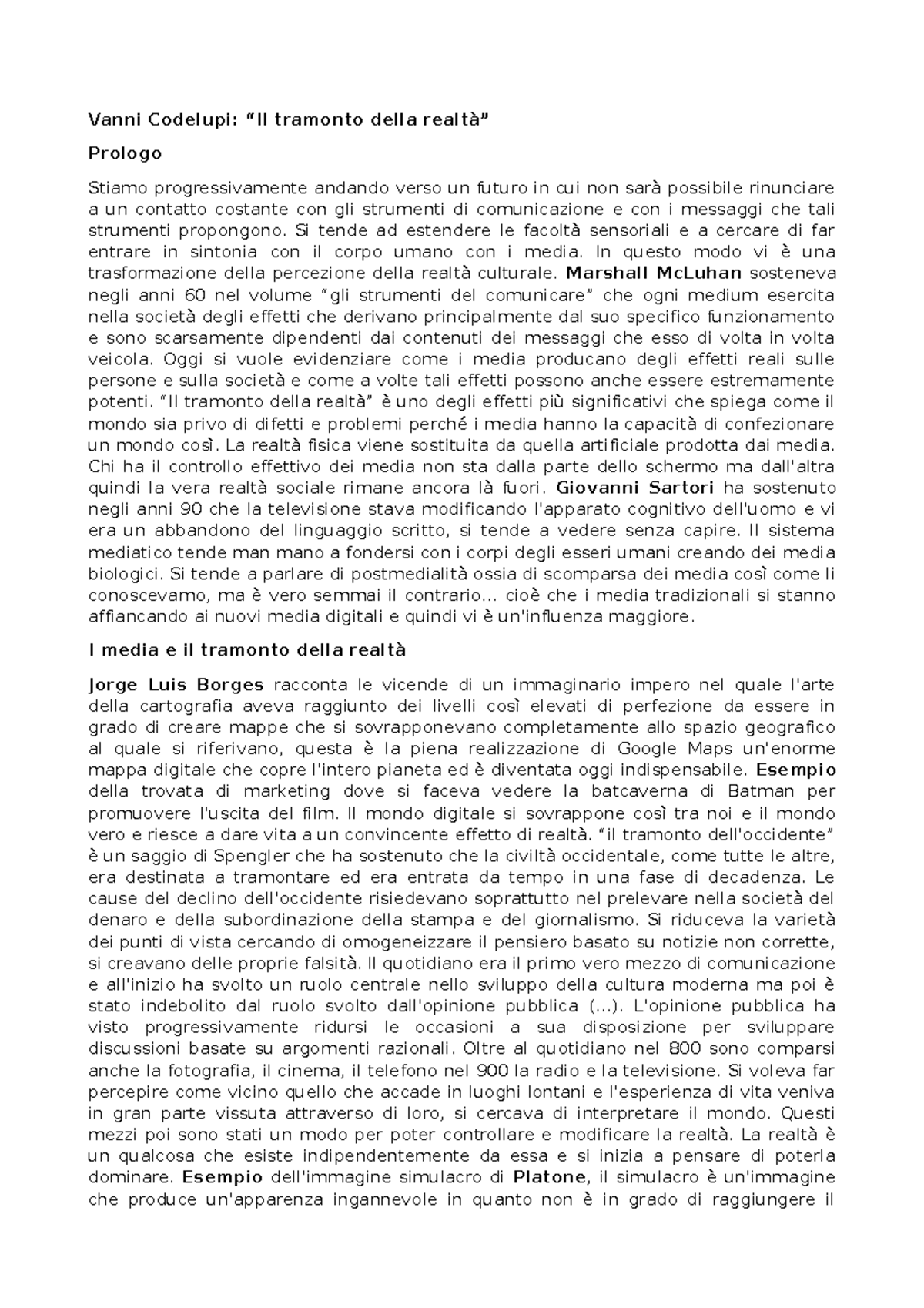 Il Tramonto della realtà Vanni Codelupi - Vanni Codelupi: “Il tramonto ...