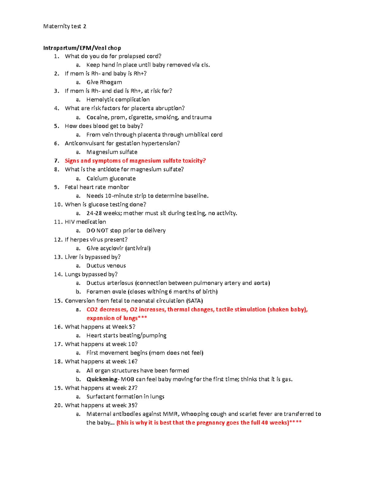 Mat 2 - nursing notes for maternity- intrapartum, neonatal, postpartum ...