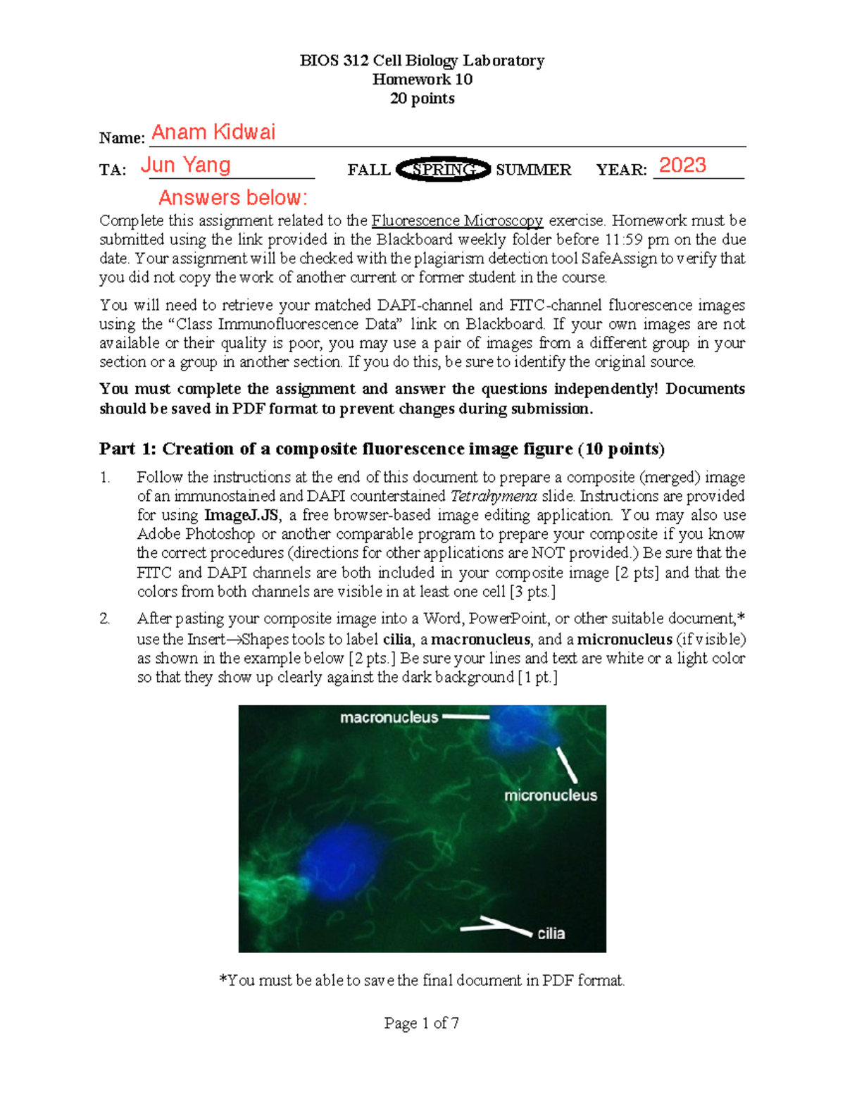 BIOS 312 Homework 10 Sp 2023-combined - Homework 10 20 points Name ...
