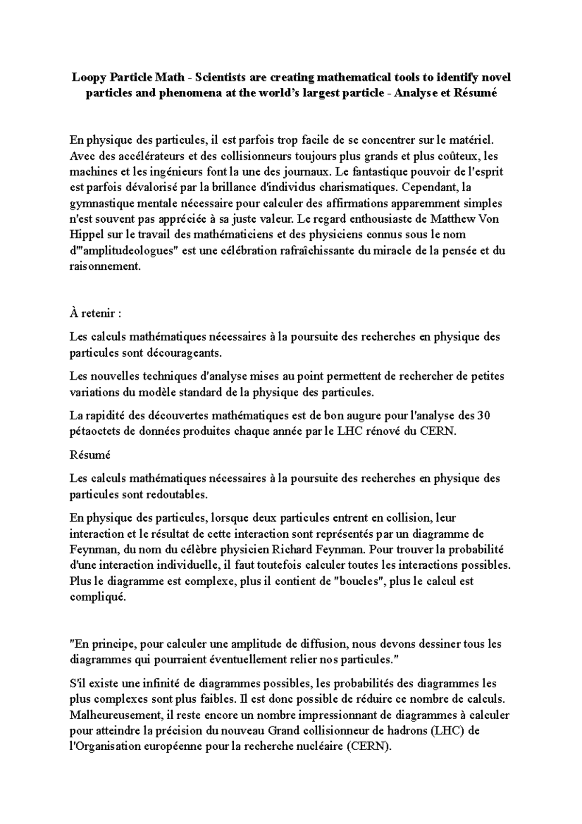 Loopy Particle Math - Scientists are creating mathematical tools to ...