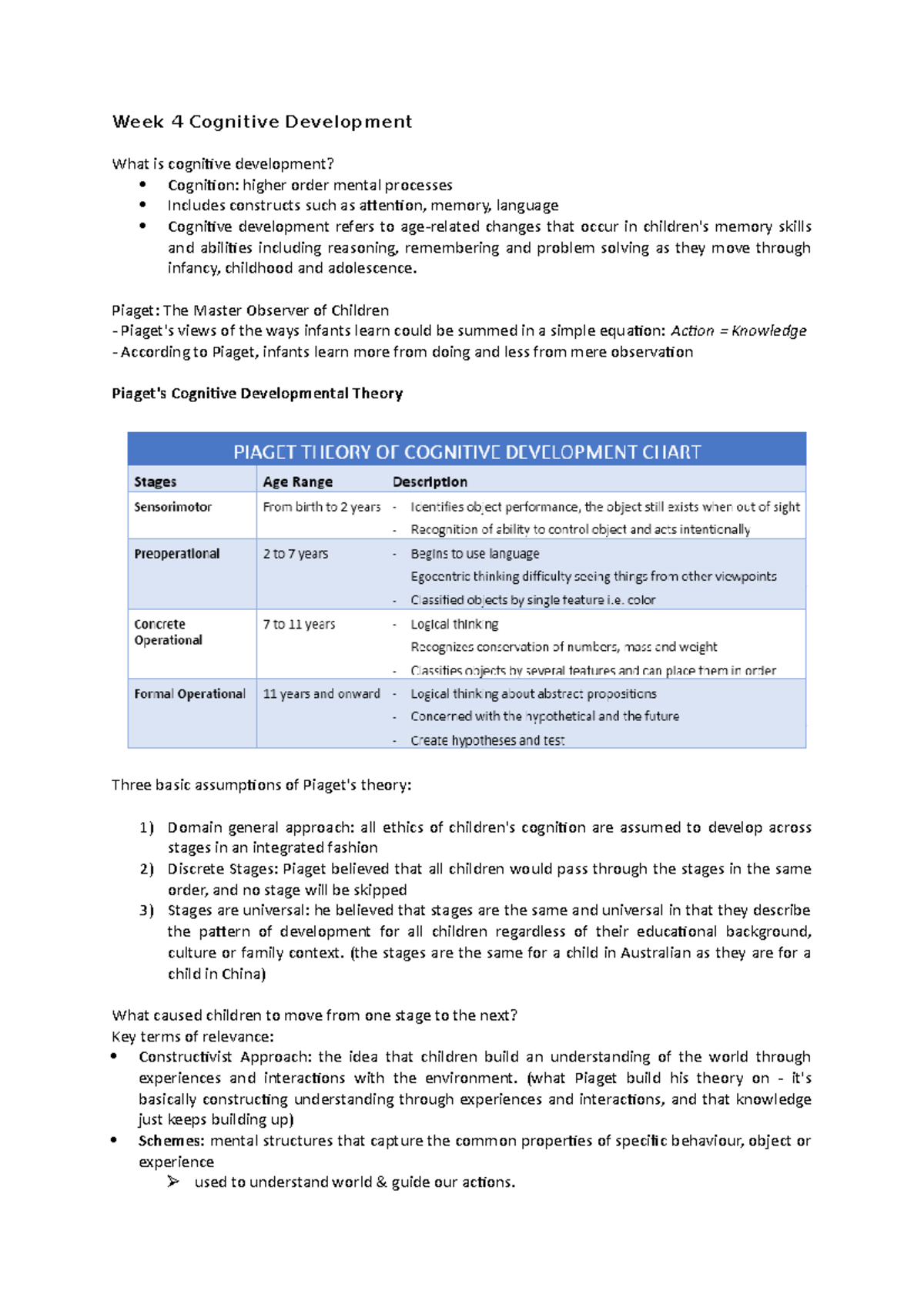 Week 4 Cognitive Development - Week 4 Cognitive Development What is ...