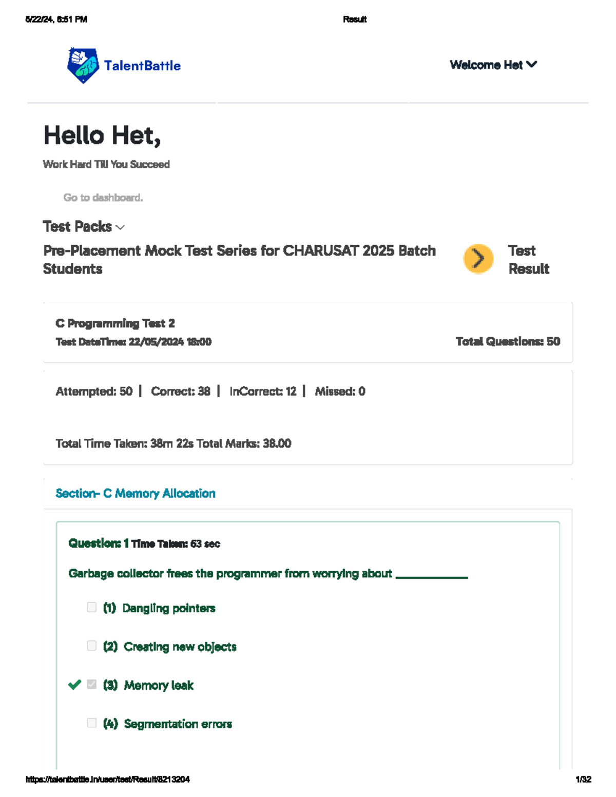 C Programming Test 2 - Computer Science SL - Studocu