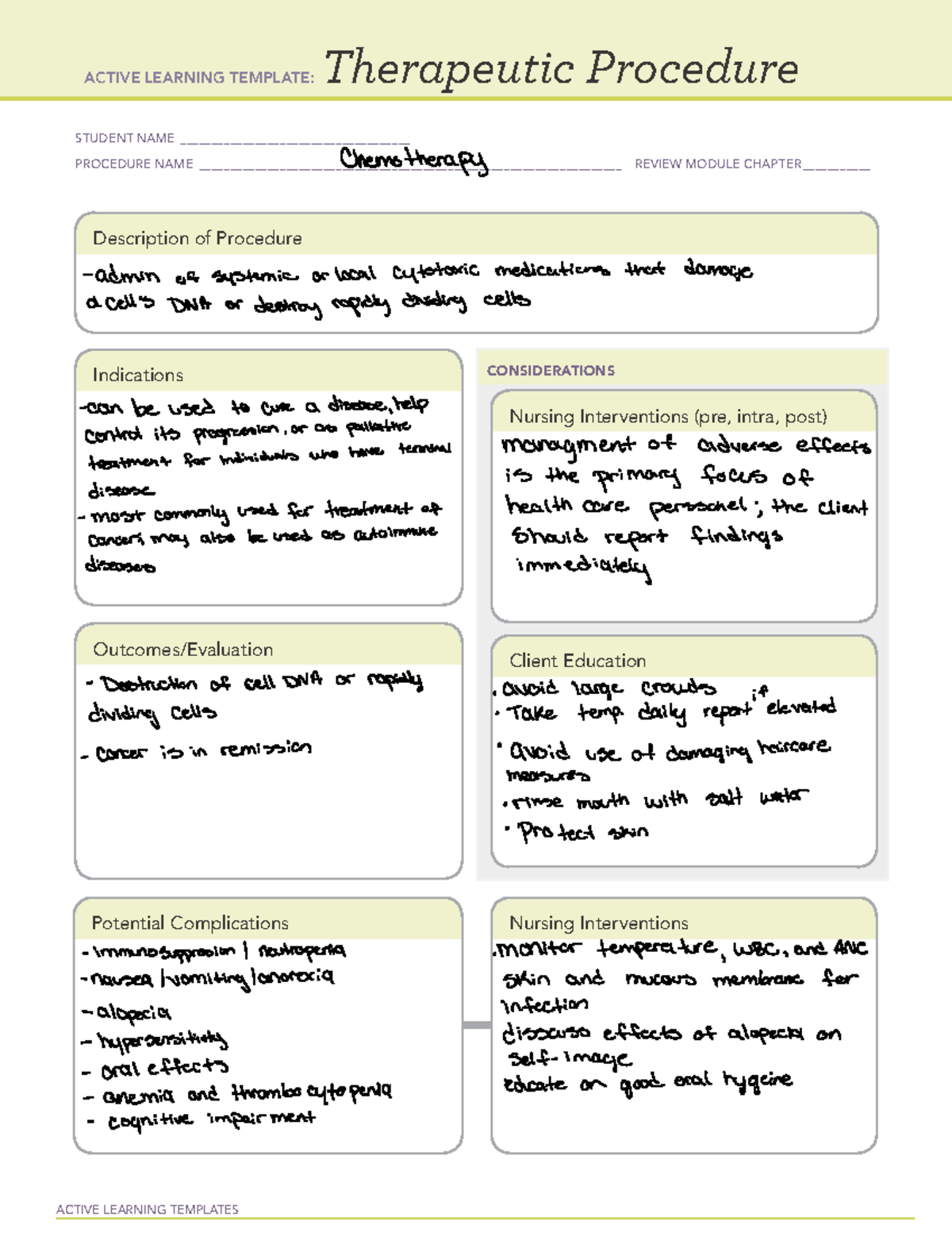Active learning 7 - ACTIVE LEARNING TEMPLATES Therapeutic Procedure ...