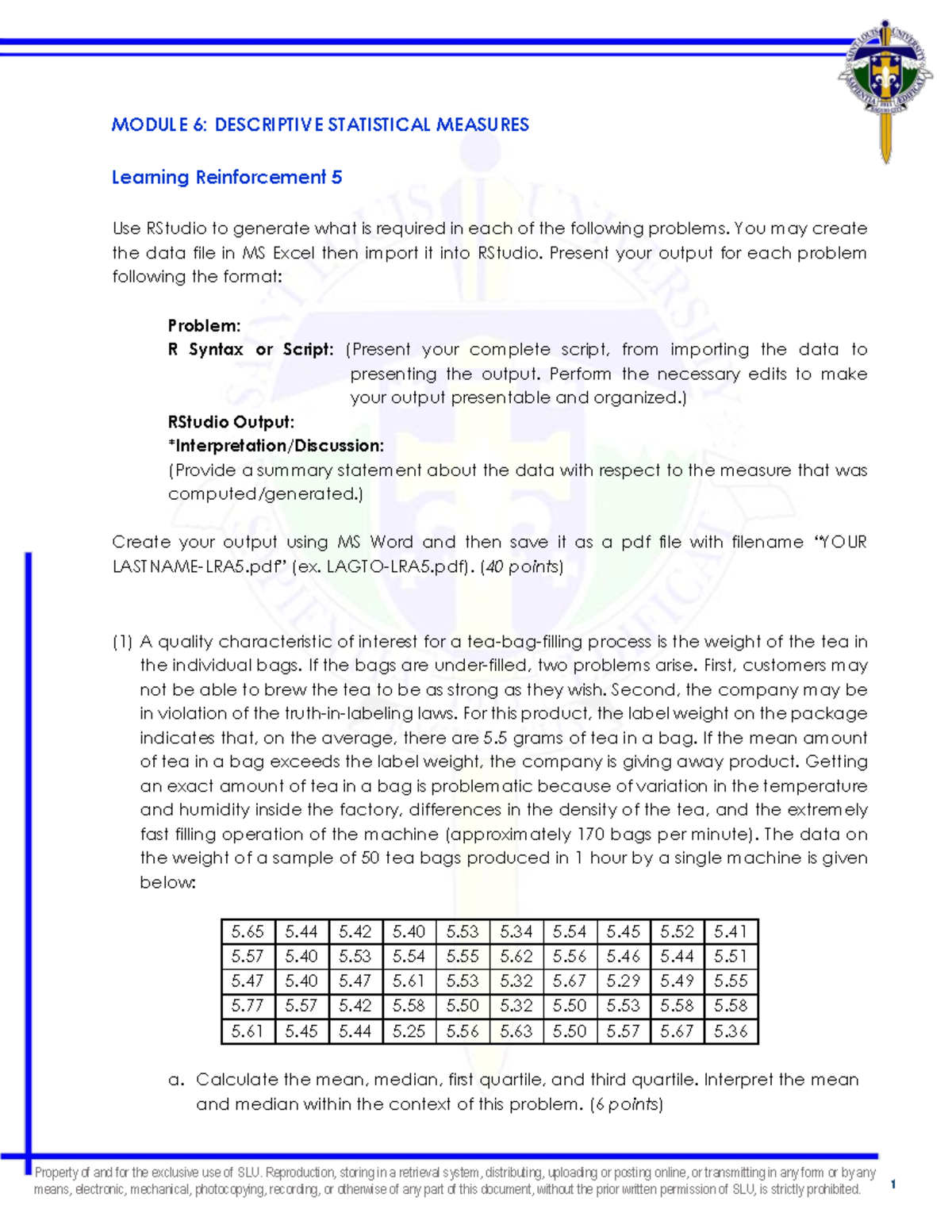 LRA-5 - Notes - Property of and for the exclusive use of SLU ...