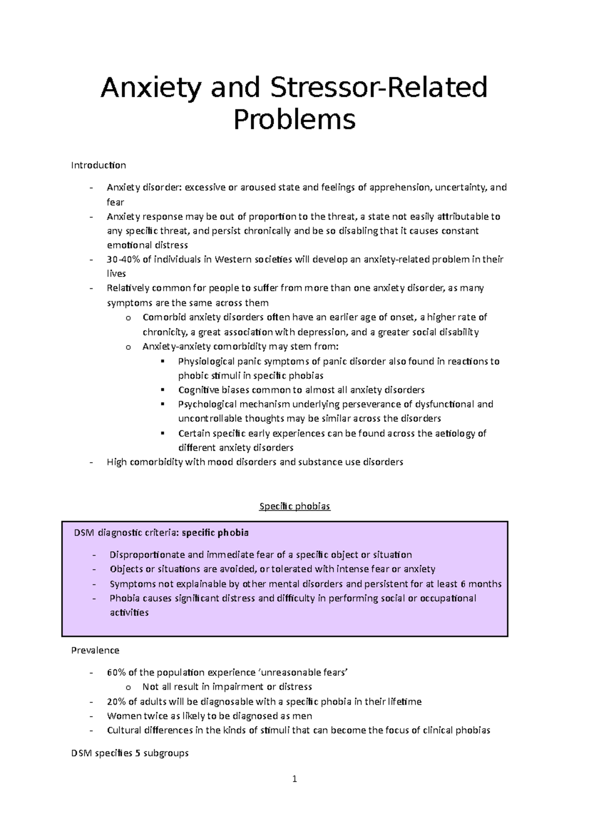 6 - Anxiety and Stressor-Related Problems - Anxiety and Stressor ...