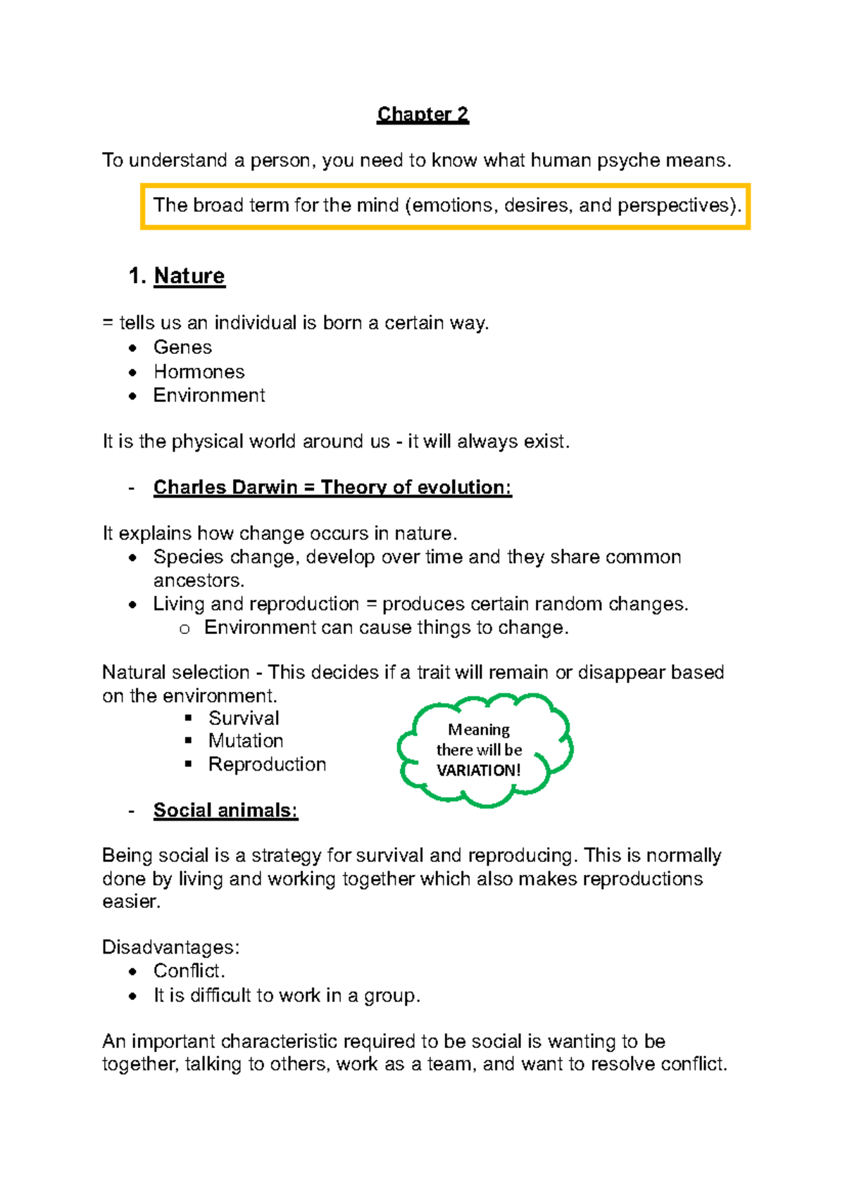 Chapter 2 - Chapter 2 To understand a person, you need to know what ...