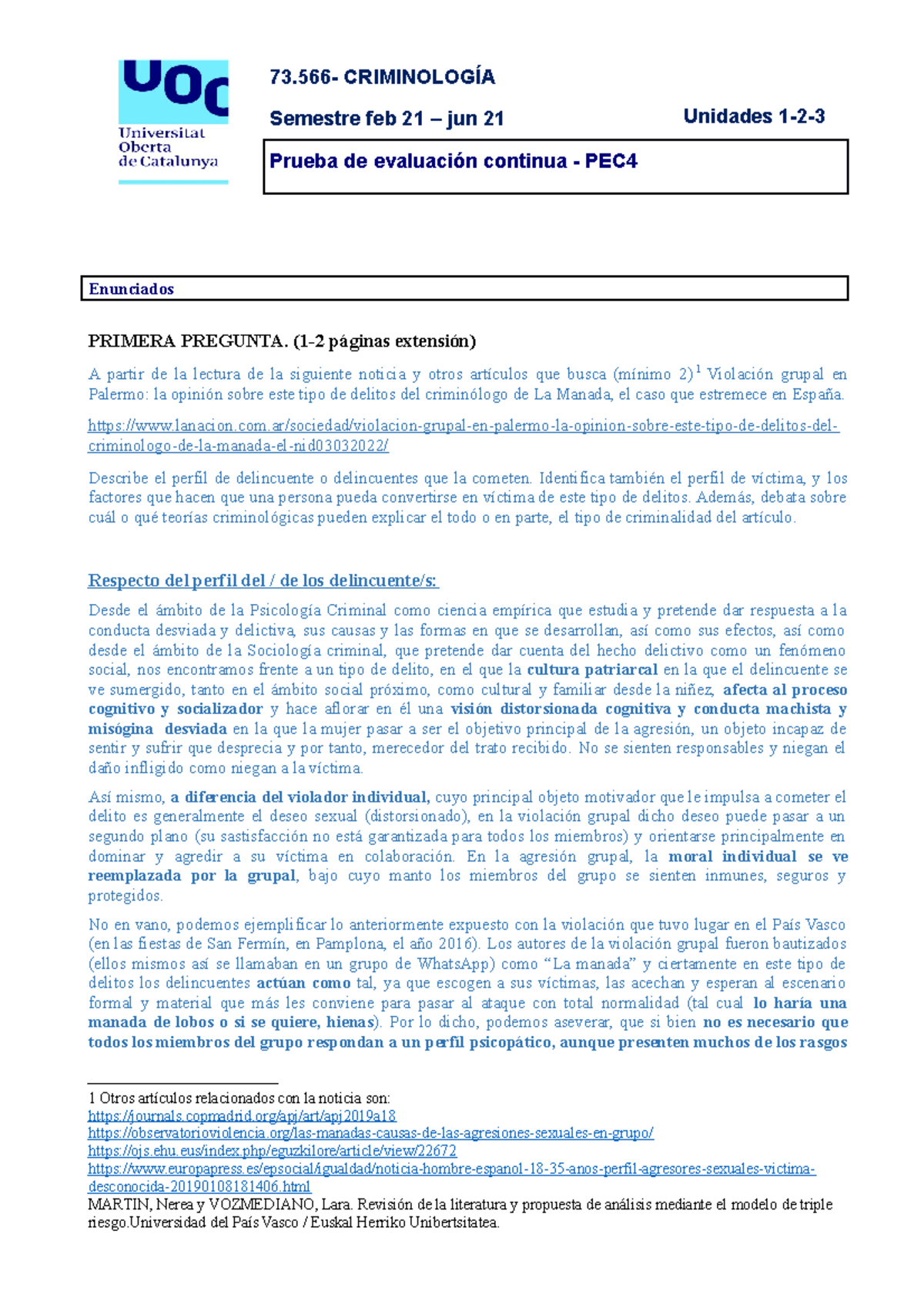 PEC 4 Ejemplo 2 PEC 4 - Semestre feb 21 – jun 21 Unidades 1-2- Prueba de evaluación continua ...