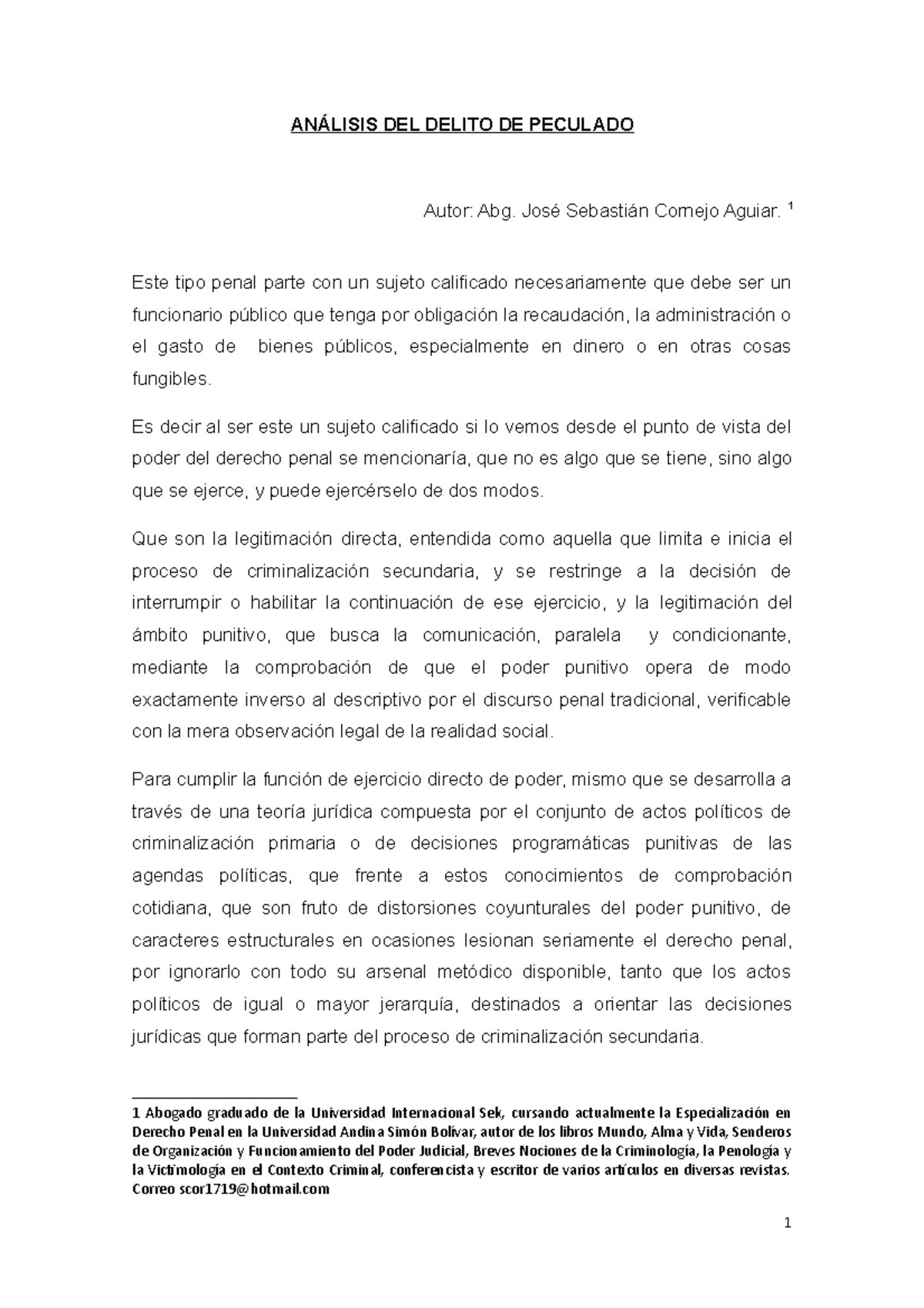 284238960 Analisis Del Delito de Peculado - ANÁLISIS DEL DELITO DE ...