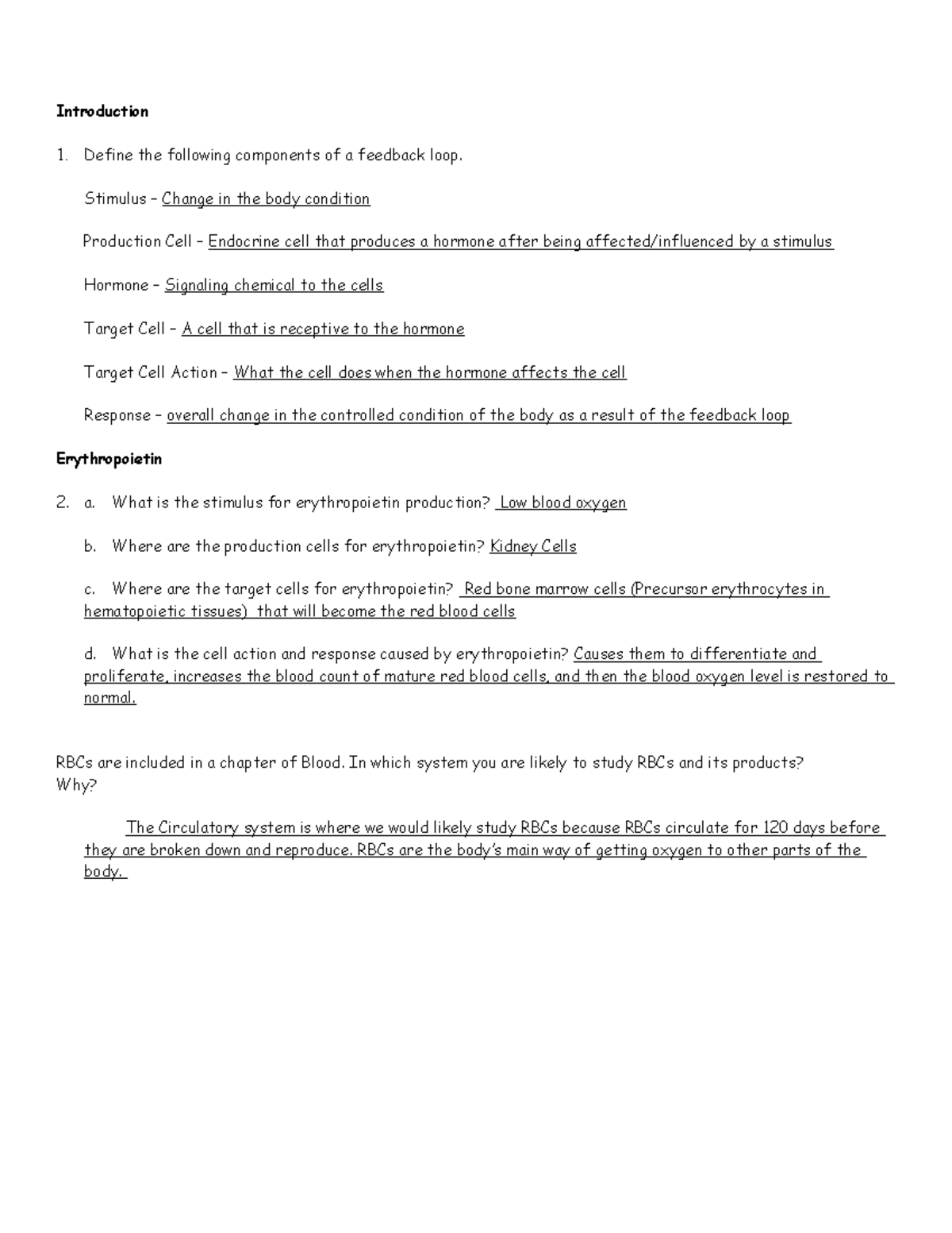 Erythropoietin Worksheet - Introduction 1. Define the following ...