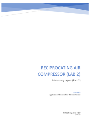 Air Compressor Report with all processes - 048651 - Studocu