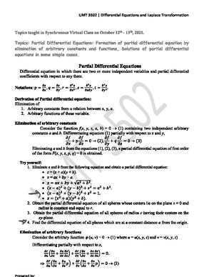 Inverse laplace transform - UMT 3502 | Differential Equations and ...